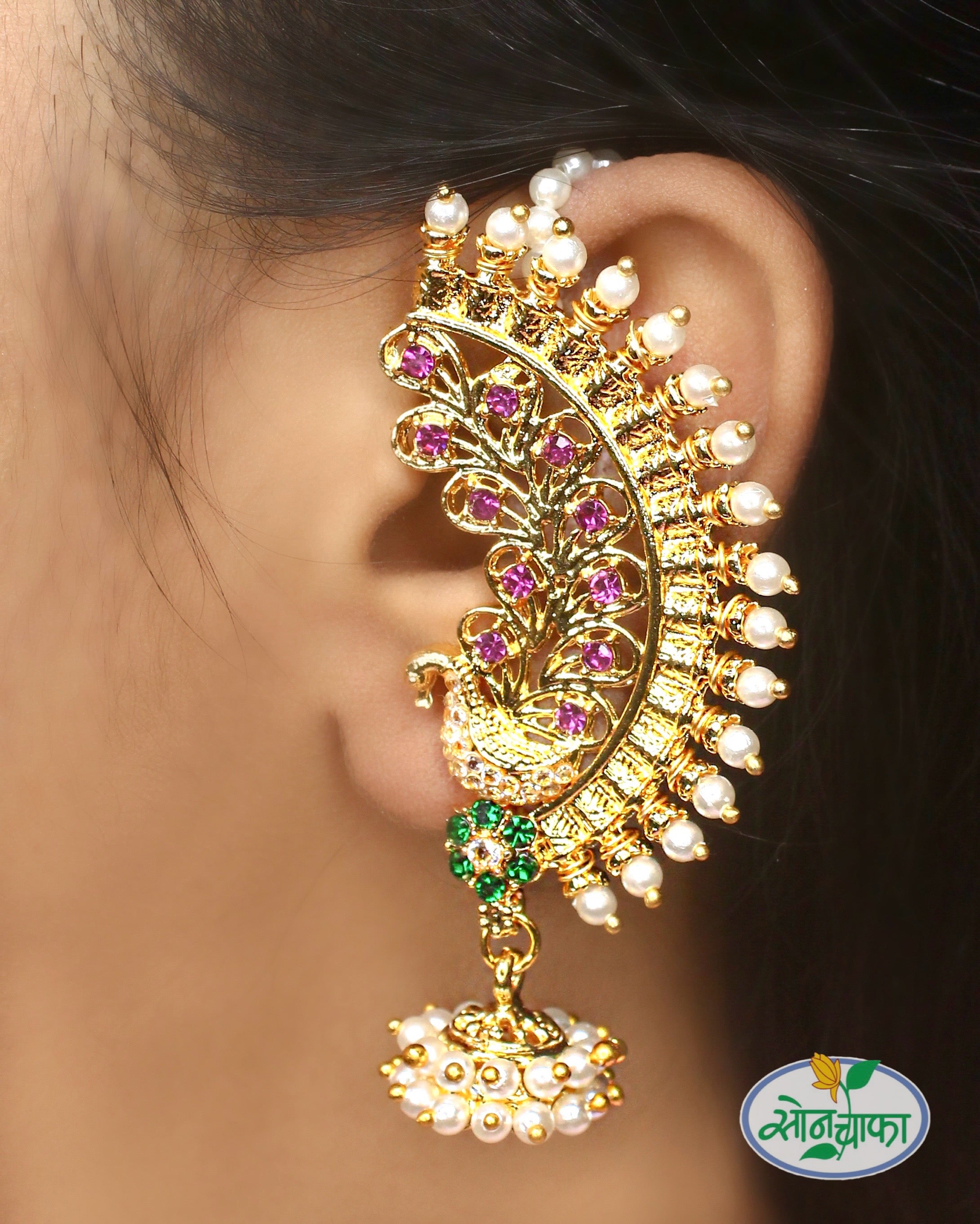 IMPRESSIVE MOTI EAR-CUFFS – Sonchafa