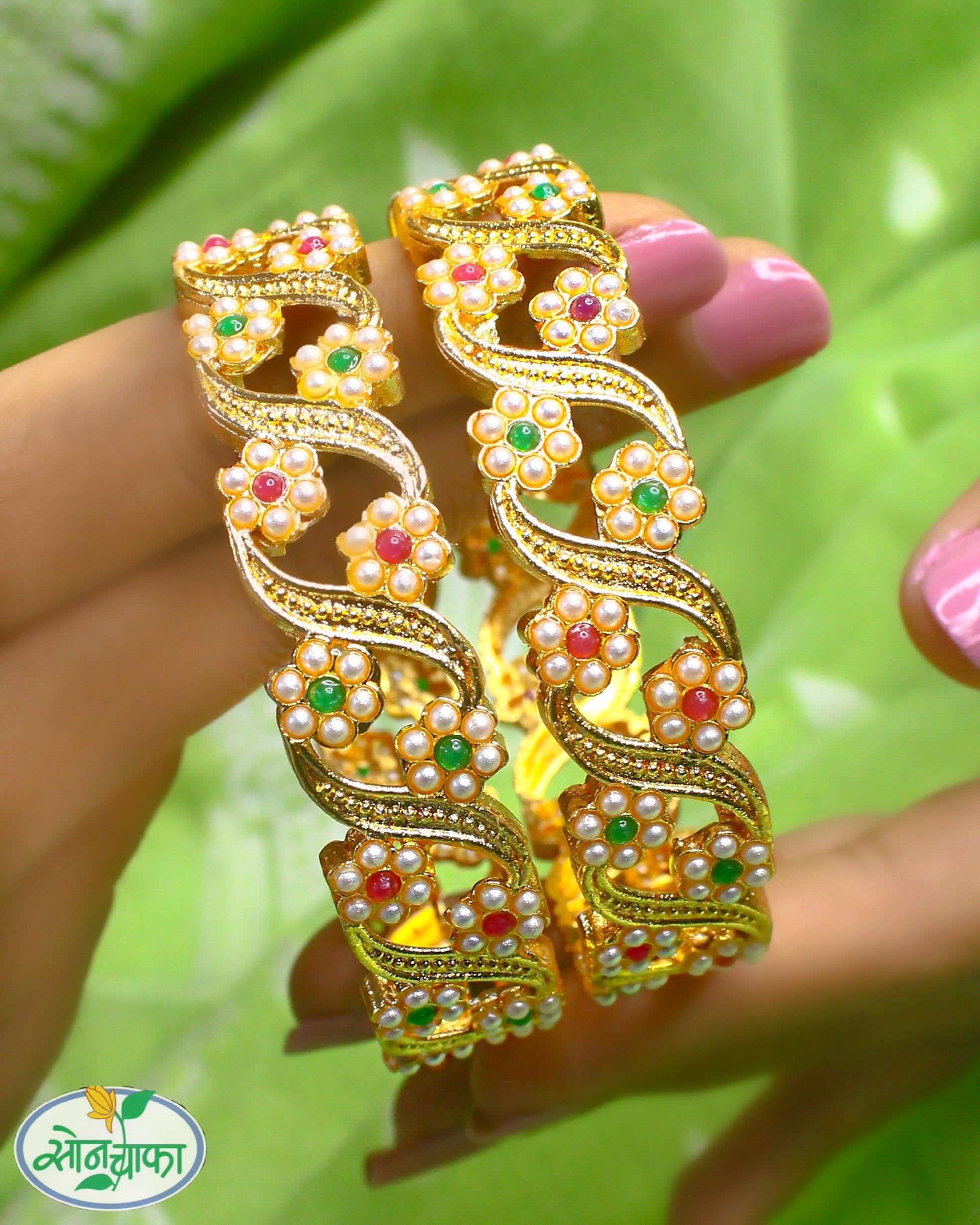 RADIANT FLORAL BANGLES – Sonchafa