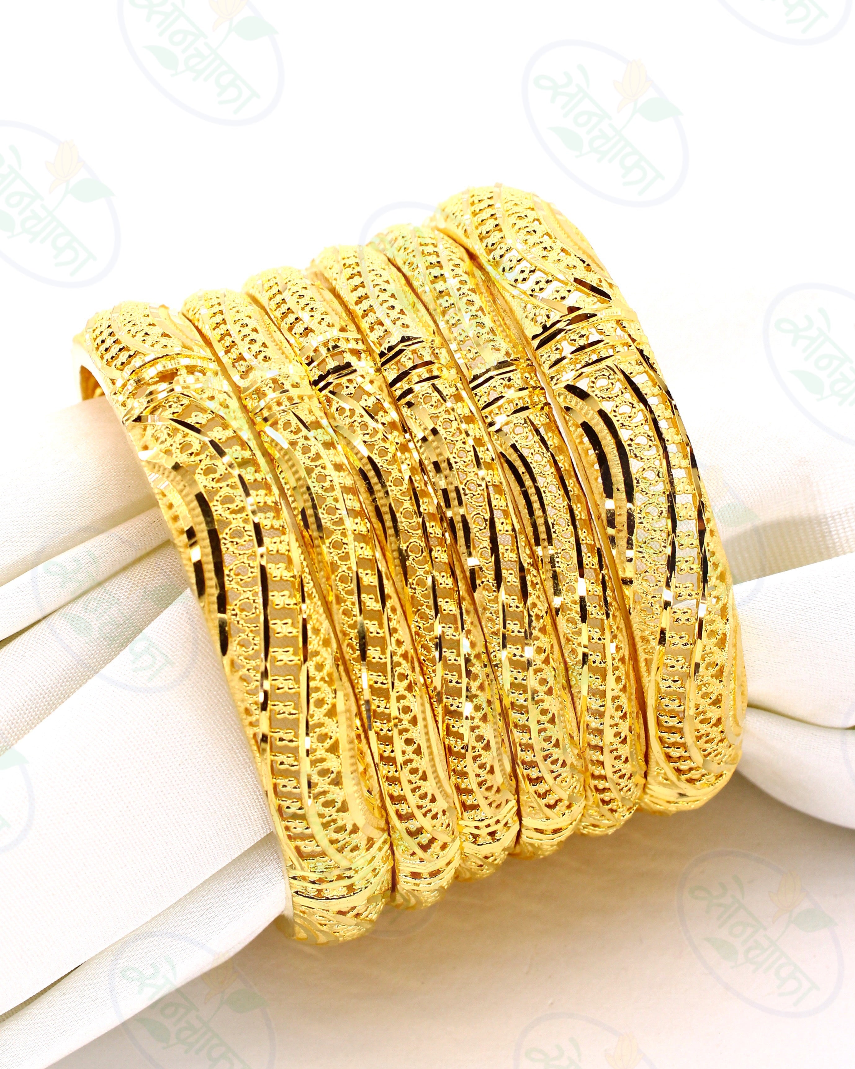 BEAUTIFUL FANCY GOLD PLATED BANGLES – Sonchafa