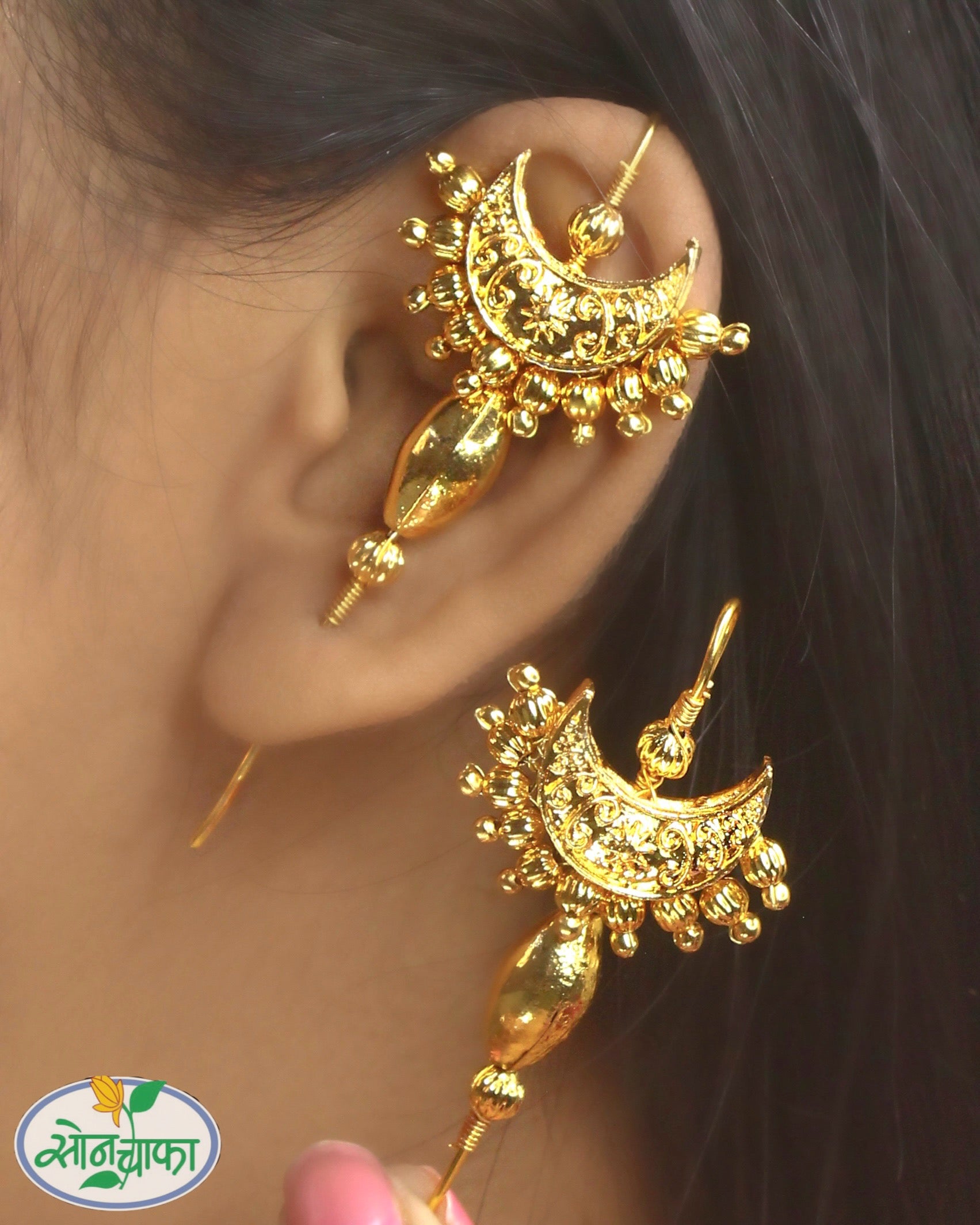 HALF-MOON DESIGNER EAR-CUFFS – Sonchafa