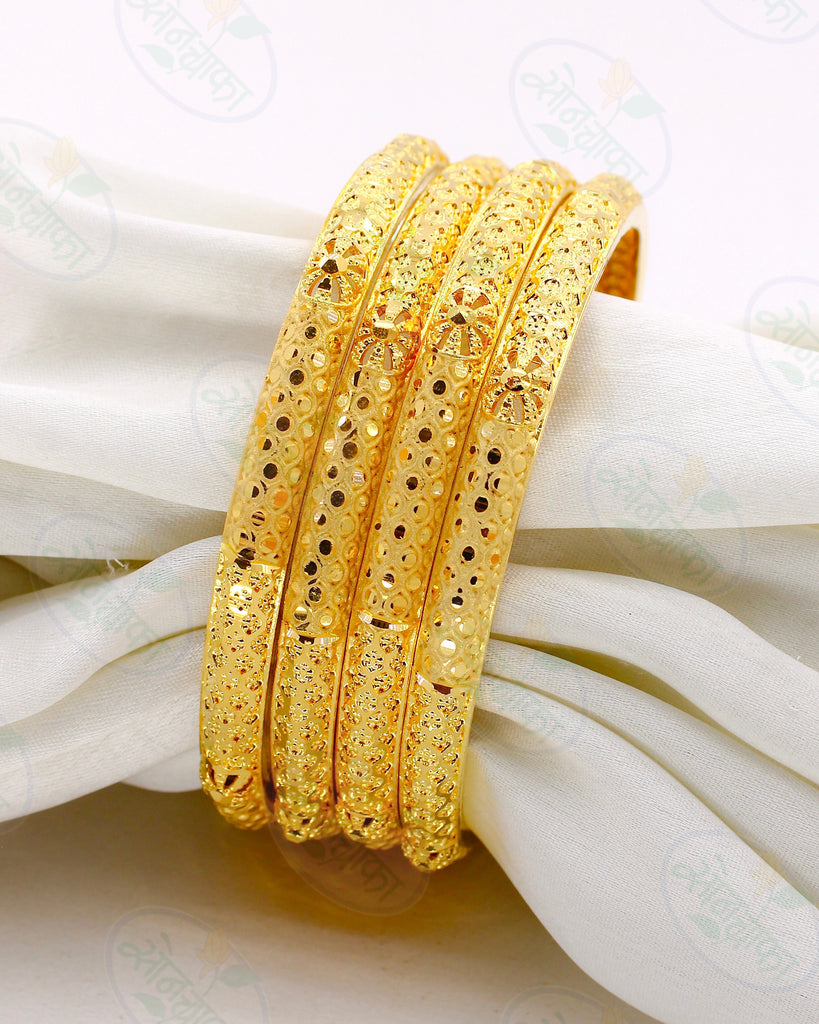 ARTISTIC DESIGN FANCY GOLD PLATED BANGLES – Sonchafa