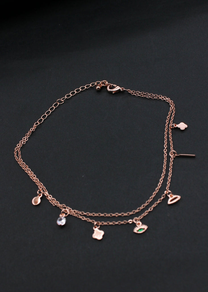 FANCY ROSE GOLD FINISH ANKLET – Sonchafa