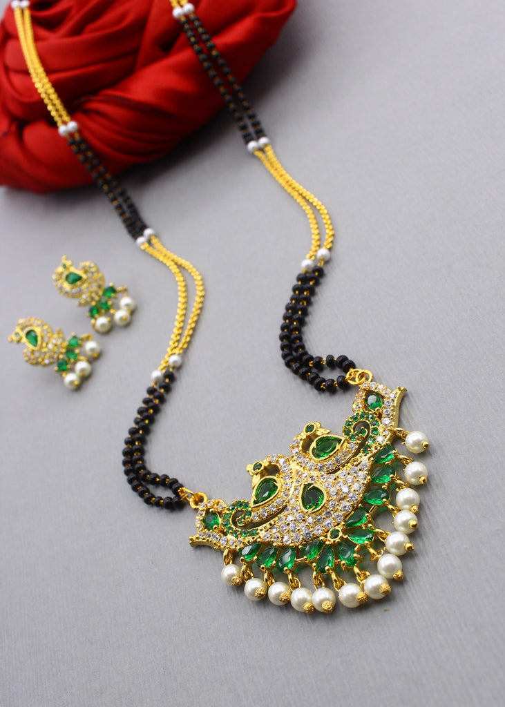 STRIKING PEACOCK MOTI MANGALSUTRA – Sonchafa