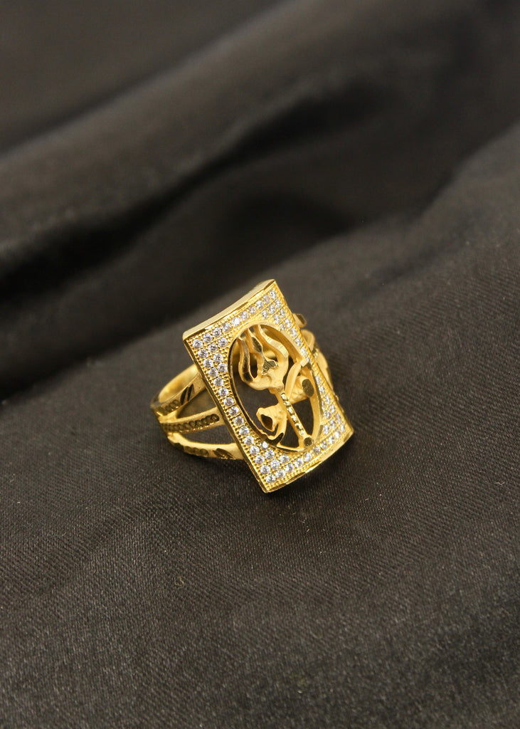 TRISHUL DESIGNER GOLDEN RING – Sonchafa
