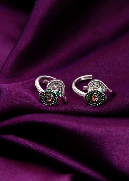 PINK STONE DESIGN SILVER JODAVI – Sonchafa