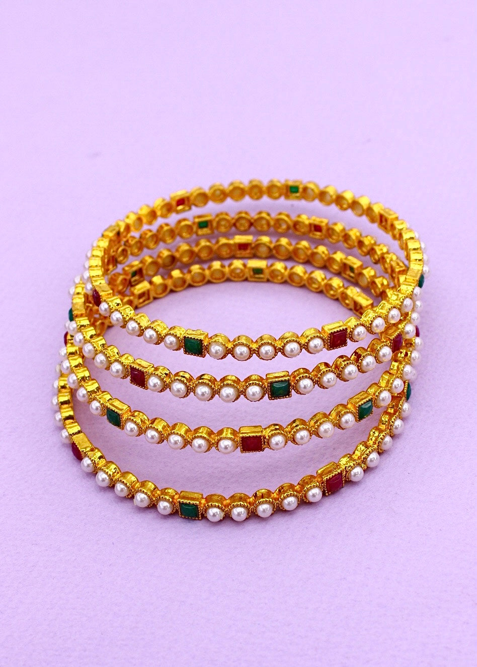 SQUARE DESIGN MOTI BANGLES – Sonchafa
