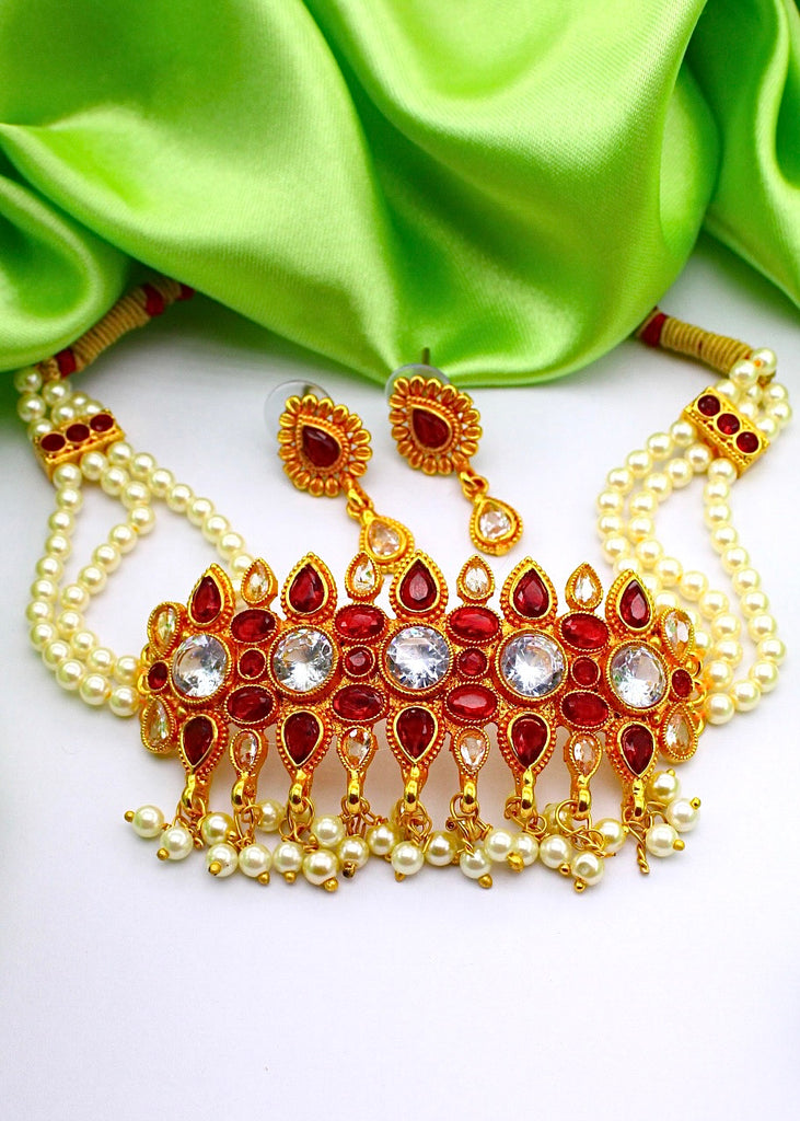 DAZZLING MOTI CHOKER SET – Sonchafa